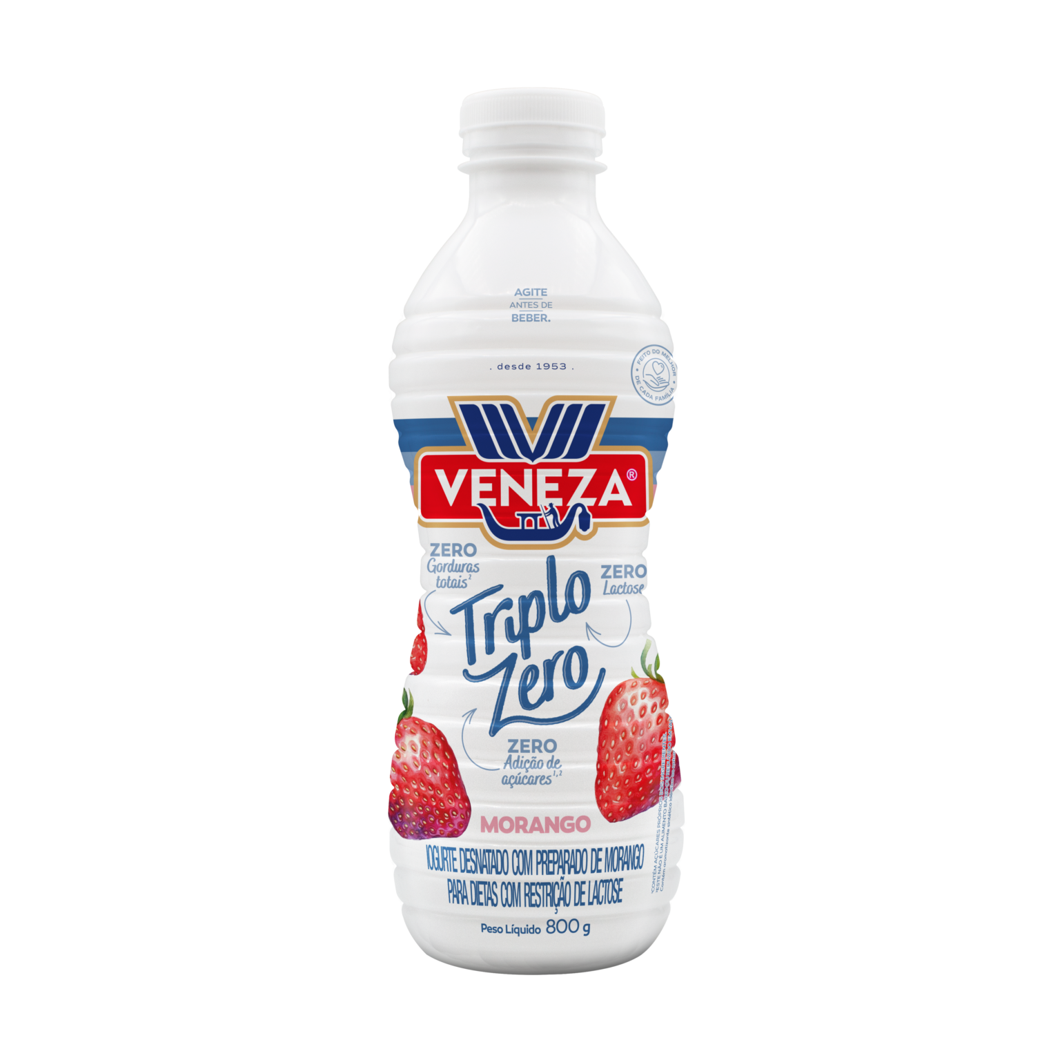 Iogurte Triplo Zero Morango 800g - Veneza